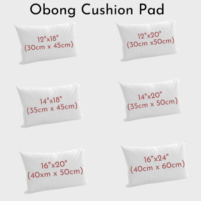 Oblong Cushion Pad Rectangular Shape Hollowfiber Cushions Inserts ...