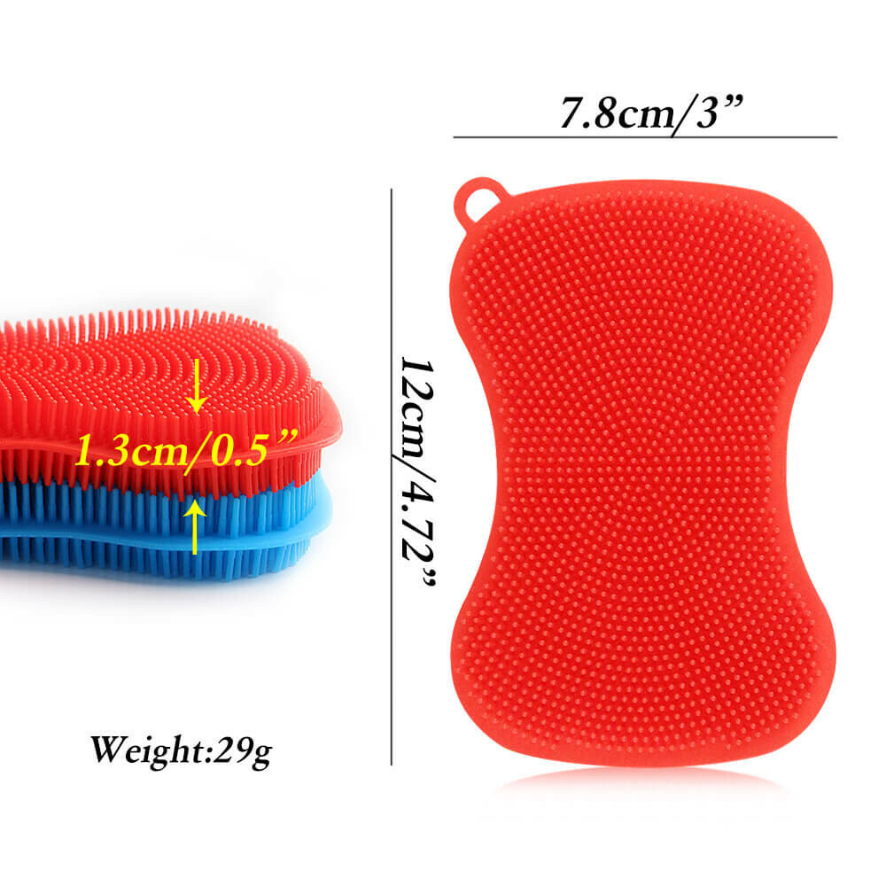 Silicone Sponge 3ct Dish Sponges - Kitchen Sponges Dishes Silicone ...