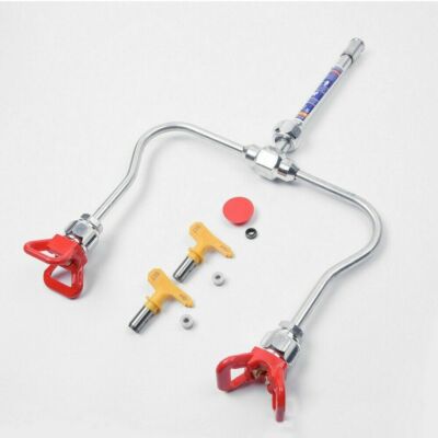 Double Nozzle Head Airless Paint Spray Sprayer Gun Tips Nozzles ...