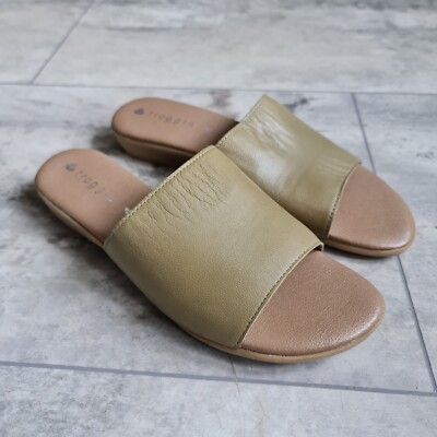 Leder Sandalette Sandalen Slipper Latschen Froggie Gr. 4 beige olive ...