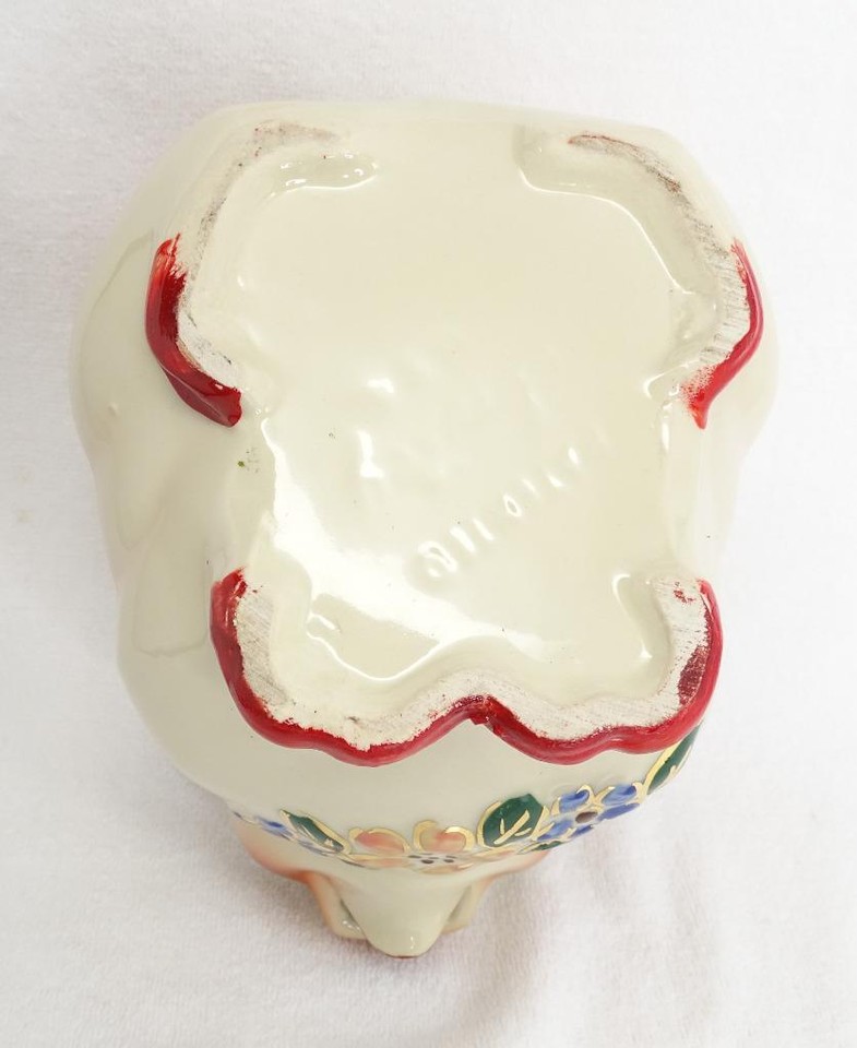 Vtg Shawnee Pottery Smiley Pig Pitcher Gold Accents Exceptional Detail ...