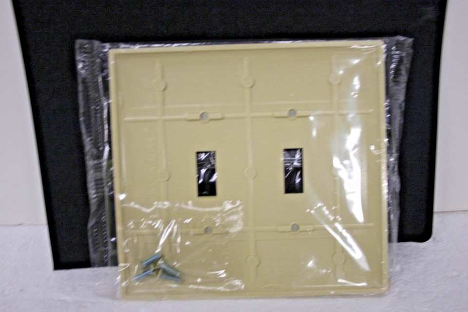 SLATER STA-KLEEN BEIGE 2 GANG TOGGLE SWITCH WALL PLATE 2 PLATES | eBay