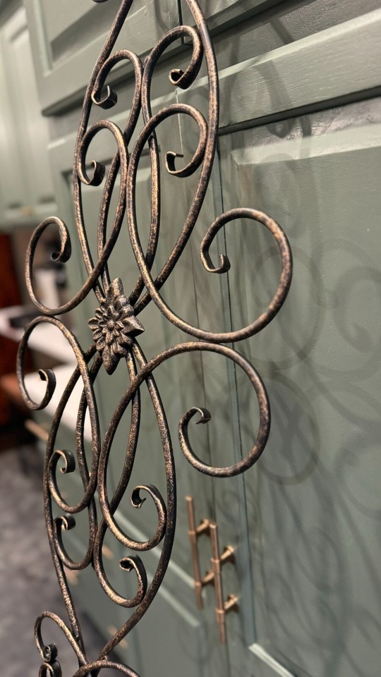 Brown Metal Farmhouse Pediment Scroll Hanging Wall Art Pediment ...