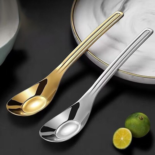 Stainless Steel Spoon Net Red Golden Dinner Long Handle Stirring ...