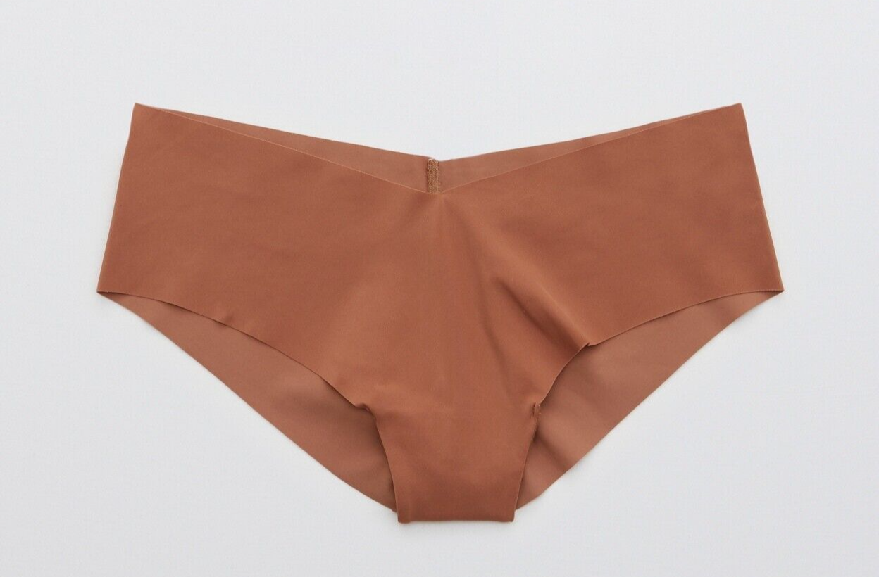 American Eagle Aerie No Show Cheeky Panties XX-LARGE Brown Cocoa Silky ...