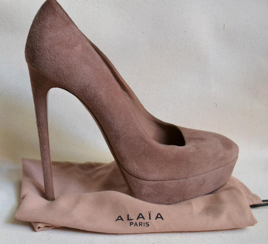 Alaia Brown Suede Platform High Heel Pumps Shoes Size… - Gem