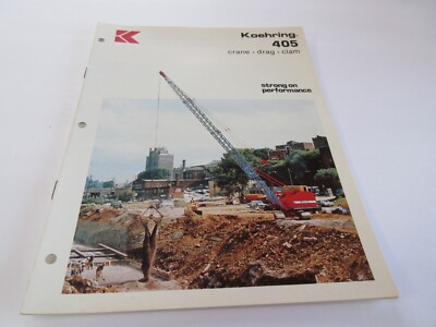 Koehring 405 Excavator, Clam, Drag, Clam Sales Brochure 8 Page | eBay