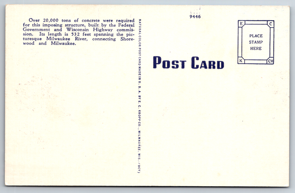 c1940s Capitol Drive Bridge Milwaukee River Vintage Linen Postcard | eBay