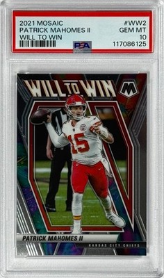 Patrick Mahomes II 2021 Mosaic Will To Win #WW2 PSA 10 GEM MT Football ...
