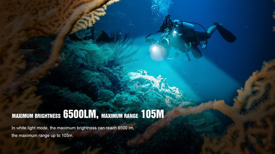 DF50 Scuba Diving Light, 6500 Lumens Video Camera Photography Dive LED ...