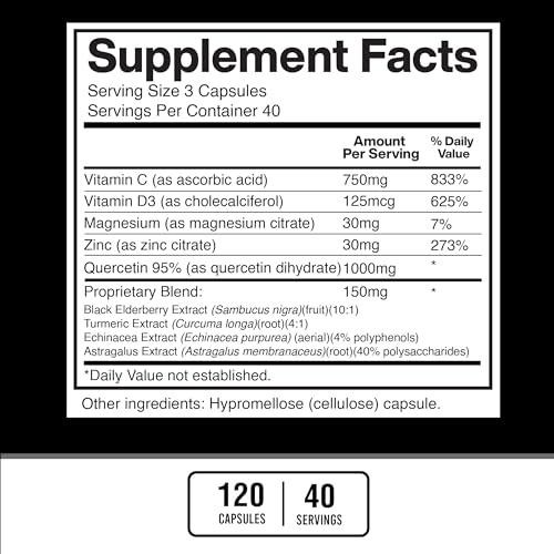 American Standard Supplements Quercetin 1000mg Per Serving with Zinc ...