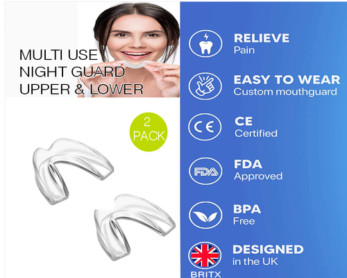 Gum Shield Dental Clear Gel Mouth Guard Night Teeth Grinding - 2 pcs ...