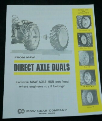 M&W Gear Co.Tractor Direct Axle Dual Hubs Brochure John Deere IH Ford ...