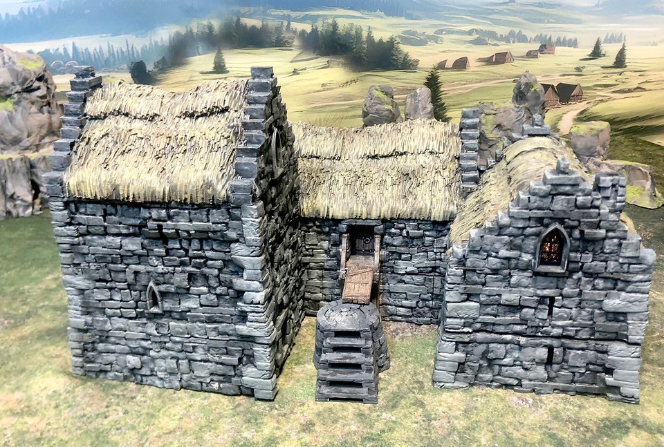 Manor Houses, Guard Tower, and Barn - Medieval Hamlet Terrain - Fantasy ...