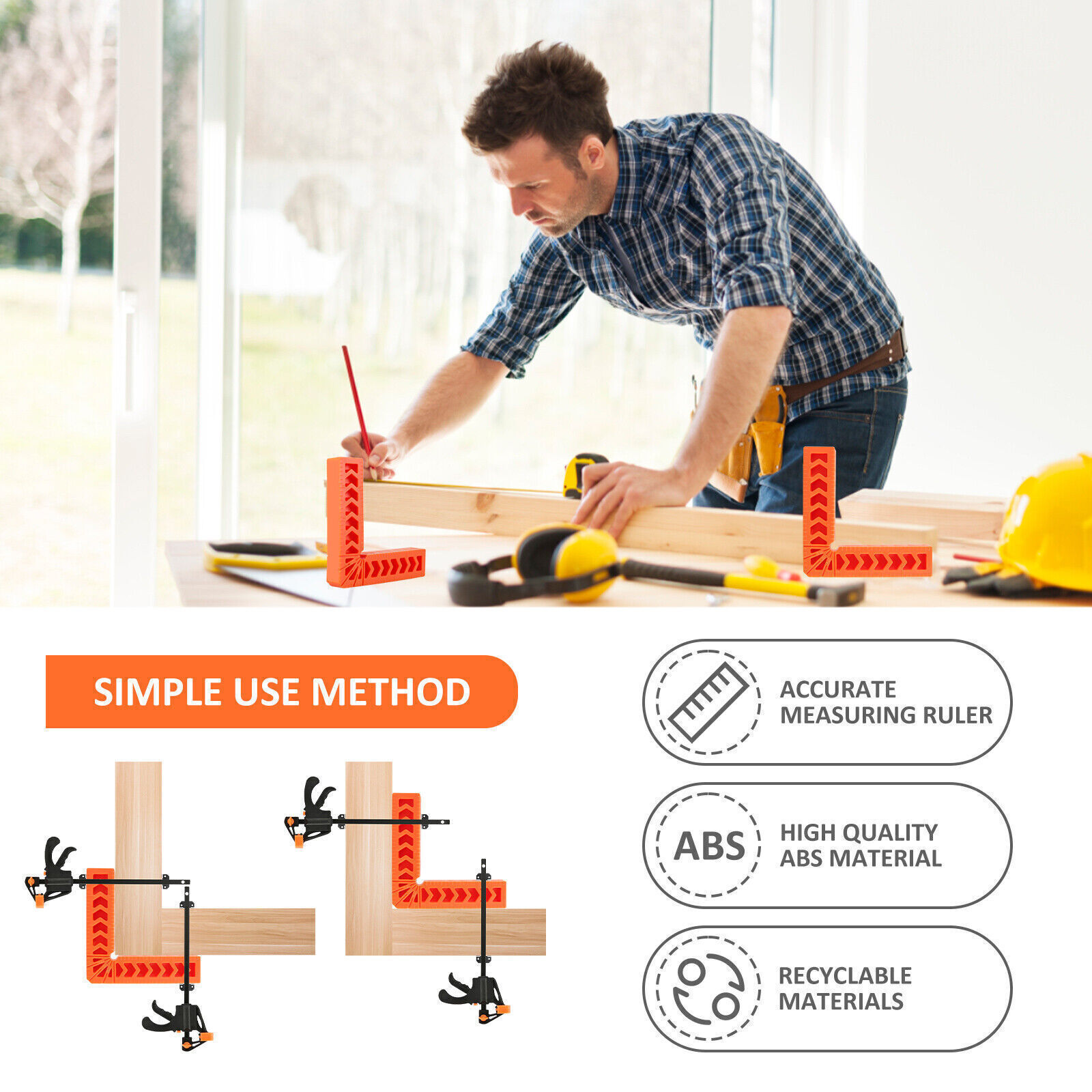 4/8Pcs 90 Degree Positioning Squares Right Angle Woodworking Carpenter ...