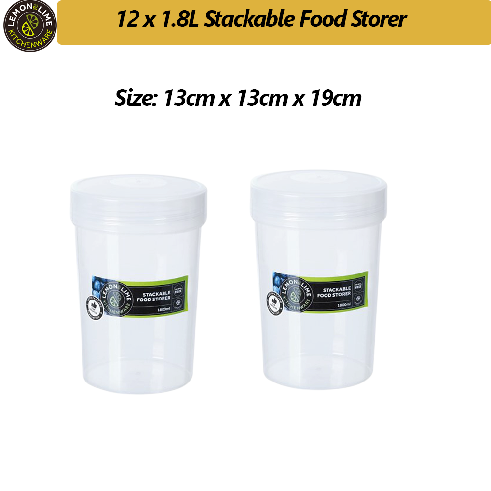 Screw Top Plastic Food Container Storer Twist Lock Food Snack Pantry ...