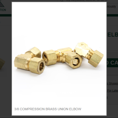 3/8 COMPRESSION BRASS UNION ELBOW # 65-6 | eBay