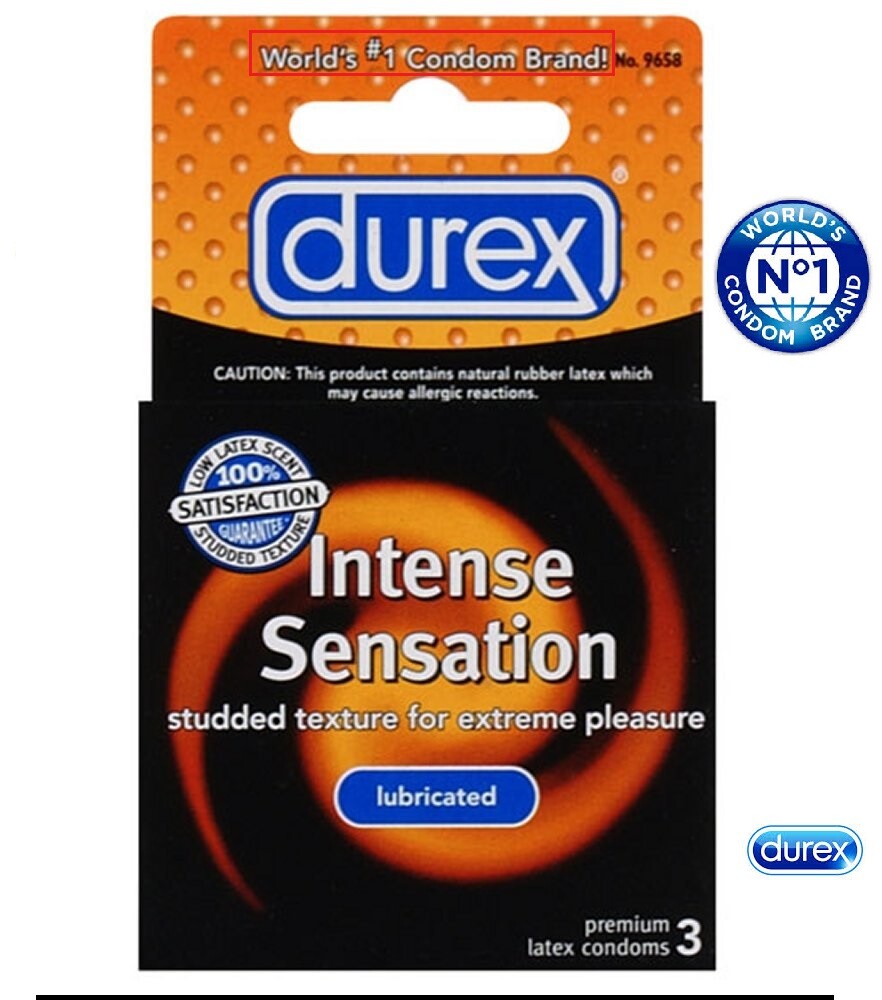 Durex INTENSE SENSATION Condoms (INTENSE STUDDED PLEASURE) 3Pk (NEW ...