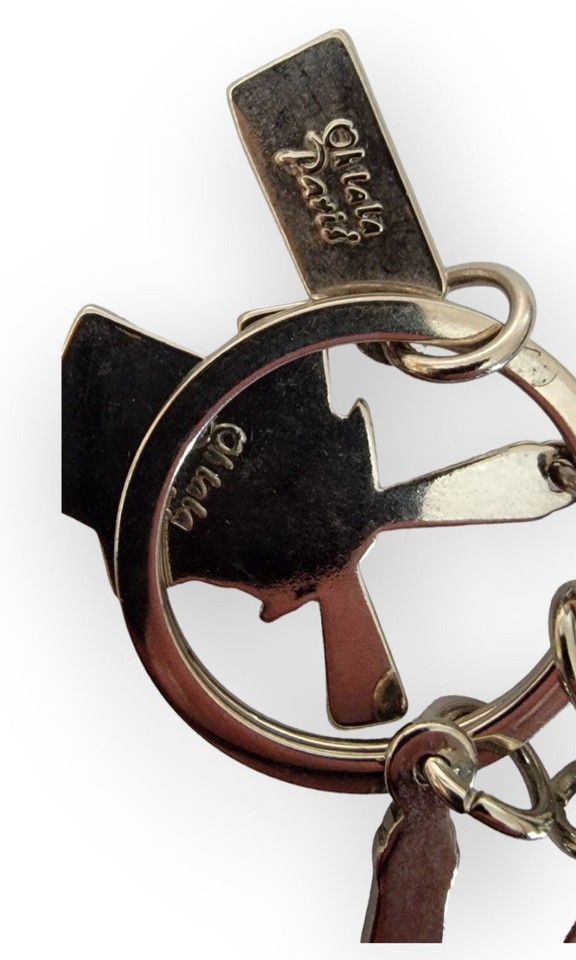 Paris France Keychain Lot-2, Silvertone Metal Enamel Charms Souvenir ...