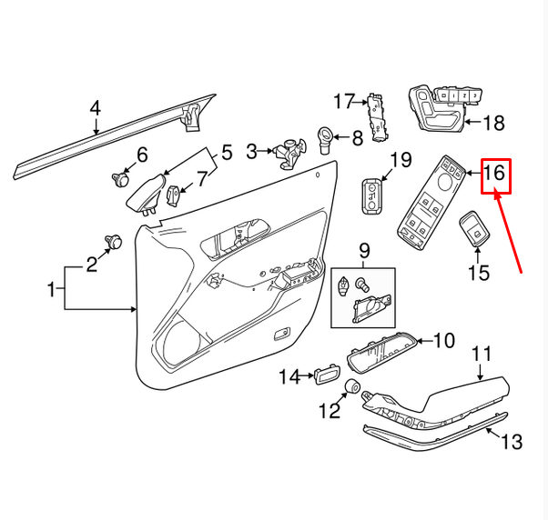MERCEDES-BENZ A W176 Türfensterschalter vorne links A16690544009107 NEU ...