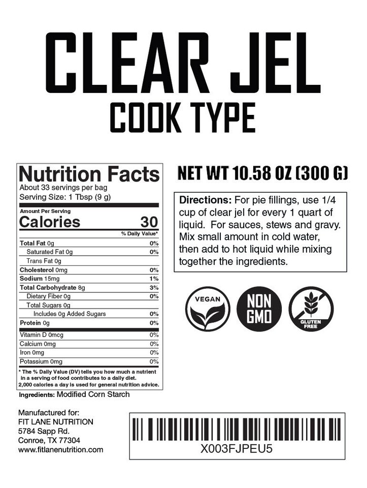 Clear Jel Cook Type Powder for Canning, Cooking and Pie Filling. 300 ...