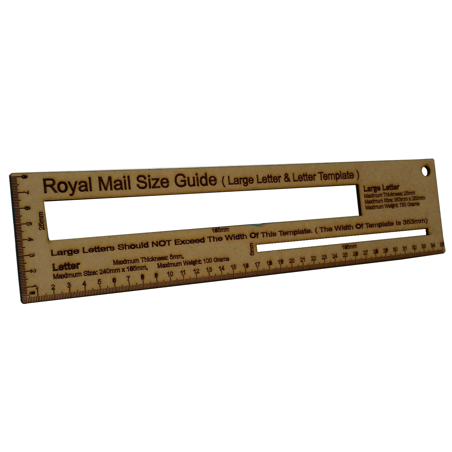 Wood Royal Mail Size Guide PPI Postage PIP Large Template Office Postal ...