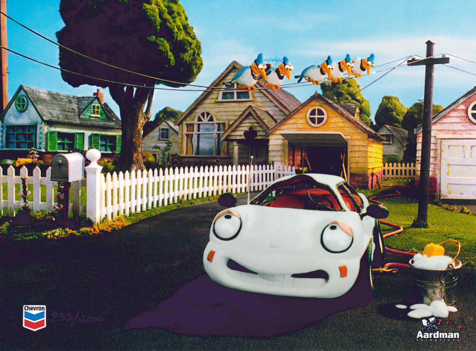 Wash Me Chevron Cars Racing Techron Commercial Advertising Ad Art cel ...