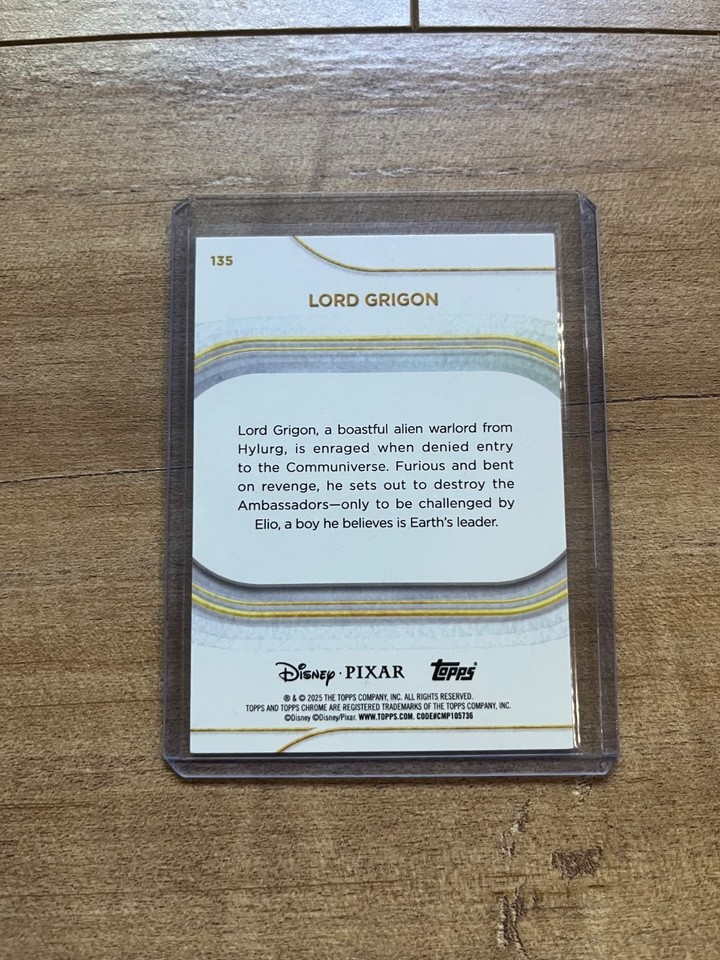 2025 Topps Disney Chrome Elio Lord Grigon Pixar Debut Variation 176/275 ...