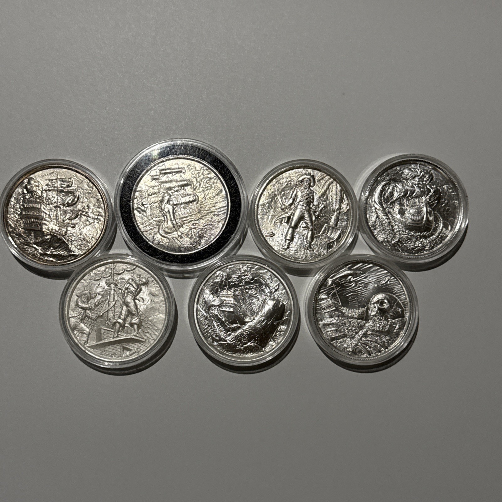 2 oz Silver Privateer Rounds Ultra High Relief - Complete Set of 7 In ...