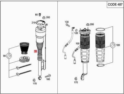 Genuine MERCEDES W222 S-CLASS Air suspension strut Right 2223208213 | eBay