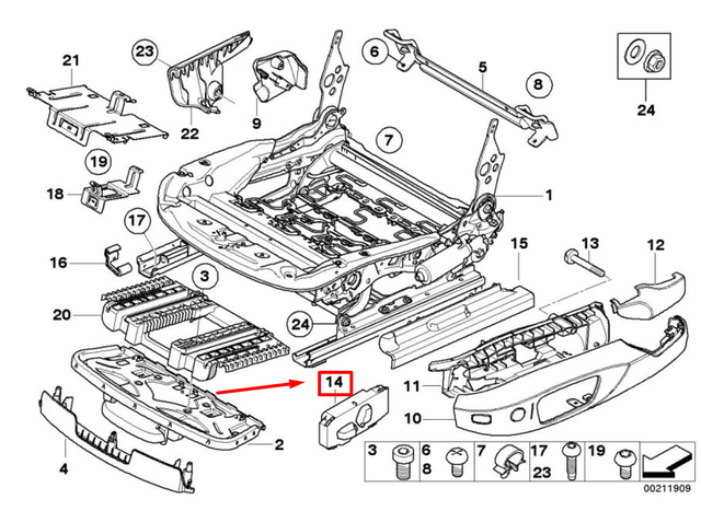 BMW 3 E90 Front Left Seat Control Switches 61319275069 9275069 Genuine ...