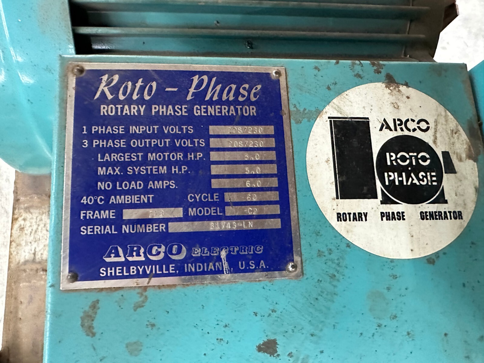 ROTO-PHASE 5HP 3 Phase Converter System, 240V | eBay