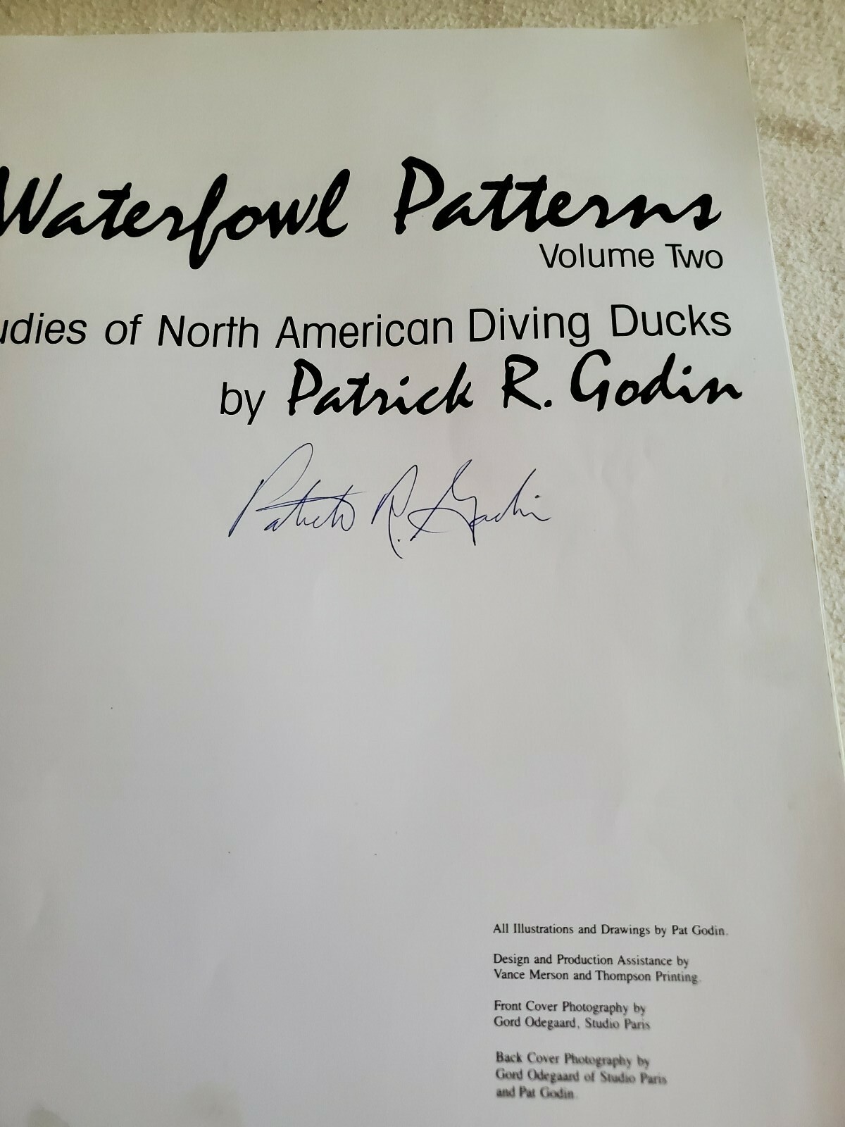 Championship Waterfowl Patterns Vol 2 by Patrick Godin, 1987, SIGNED | eBay