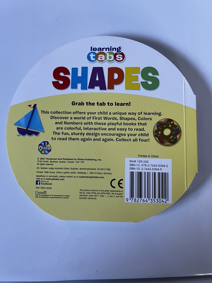 Shapes (Learning Tabs) - Board book New For Toddlers Or Children, Great ...
