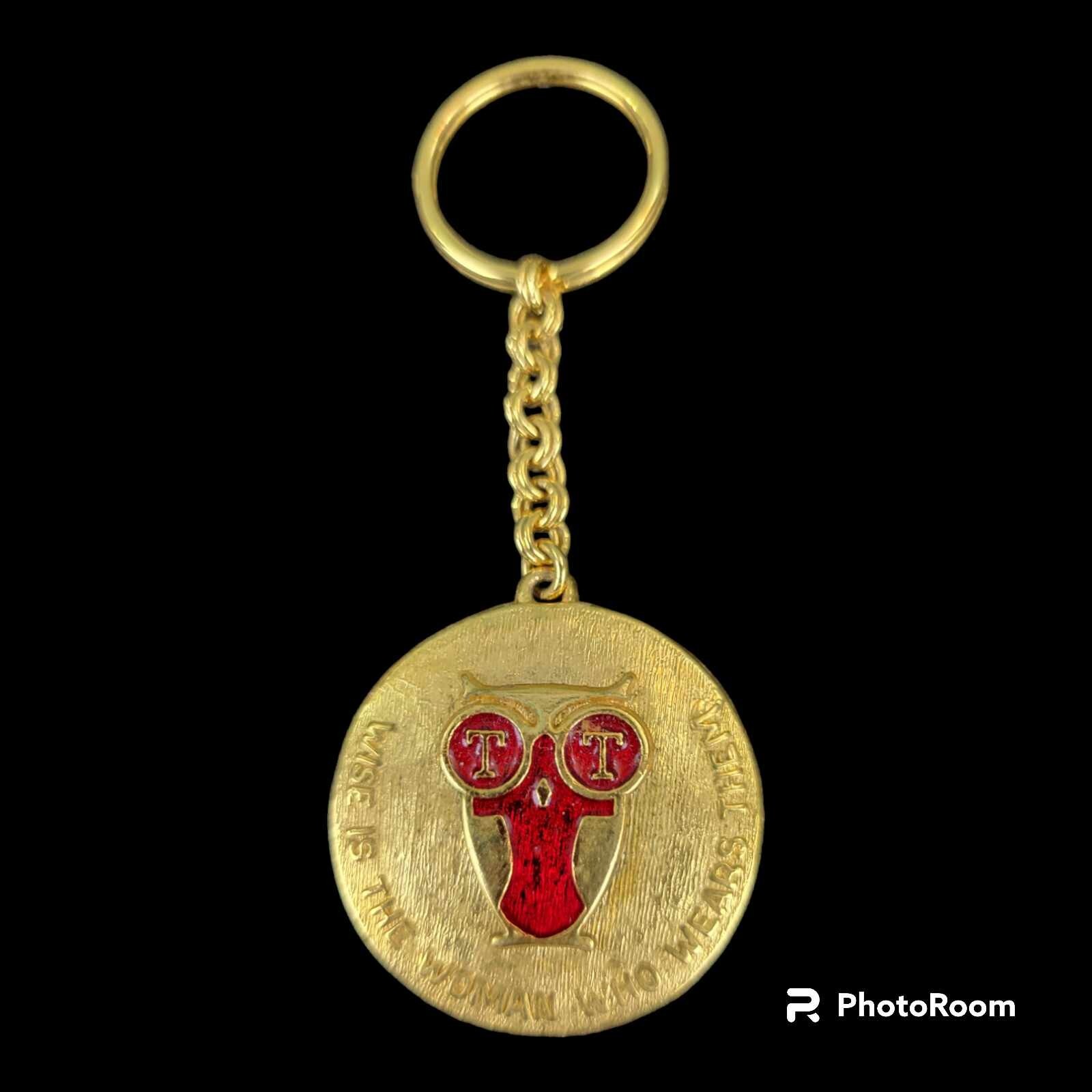 Vintage Keyring TT EYEWEAR Keychain OWL Porte-Clés WISE IS THE WOMAN ...