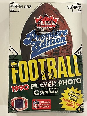 1990 Fleer Football Wax Box BBCE Sealed Premiere Edition 36 Wax Packs ...