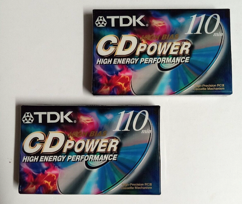 TDK CD Power 110 Minute Blank Audio Cassette Tape High Bias Lot (Qty 2 ...