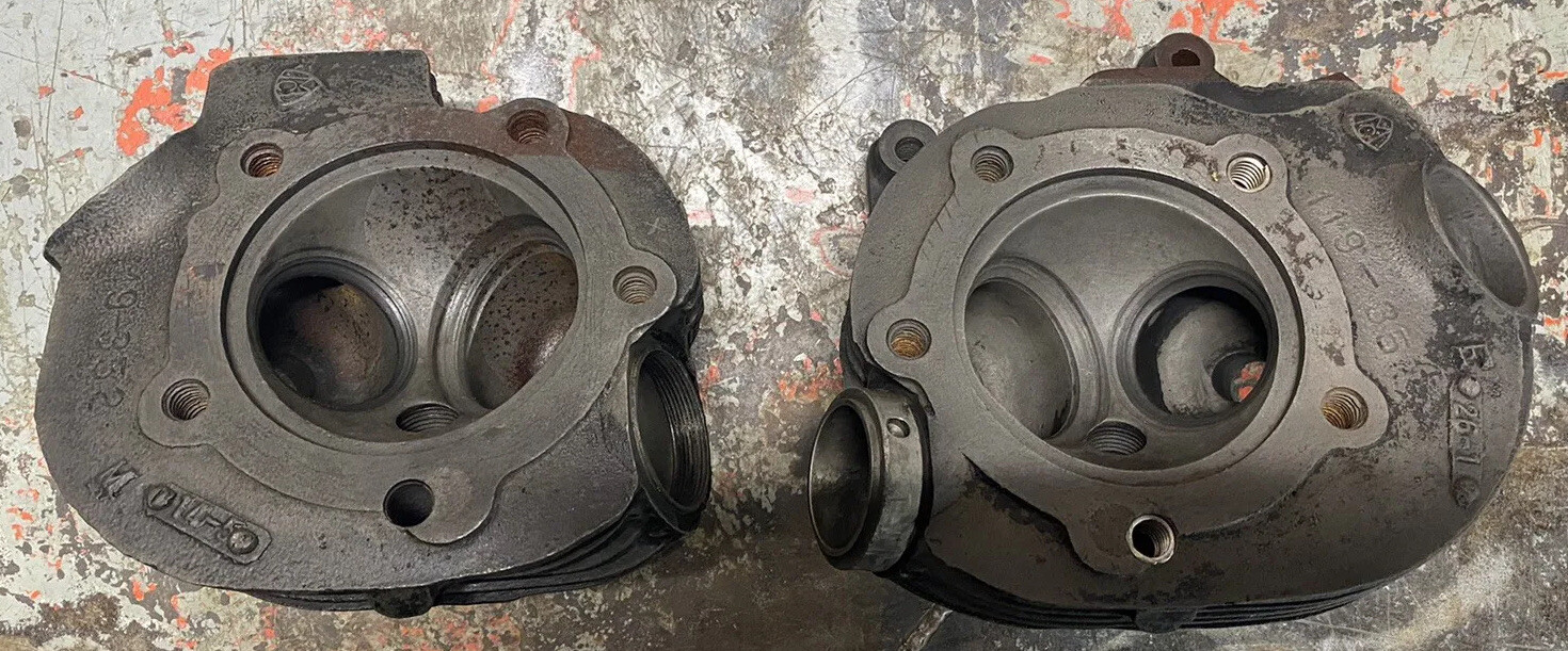 Harley Knucklehead Cylinder Heads Set Front Rear OEM FL EL NOS 1200 ...