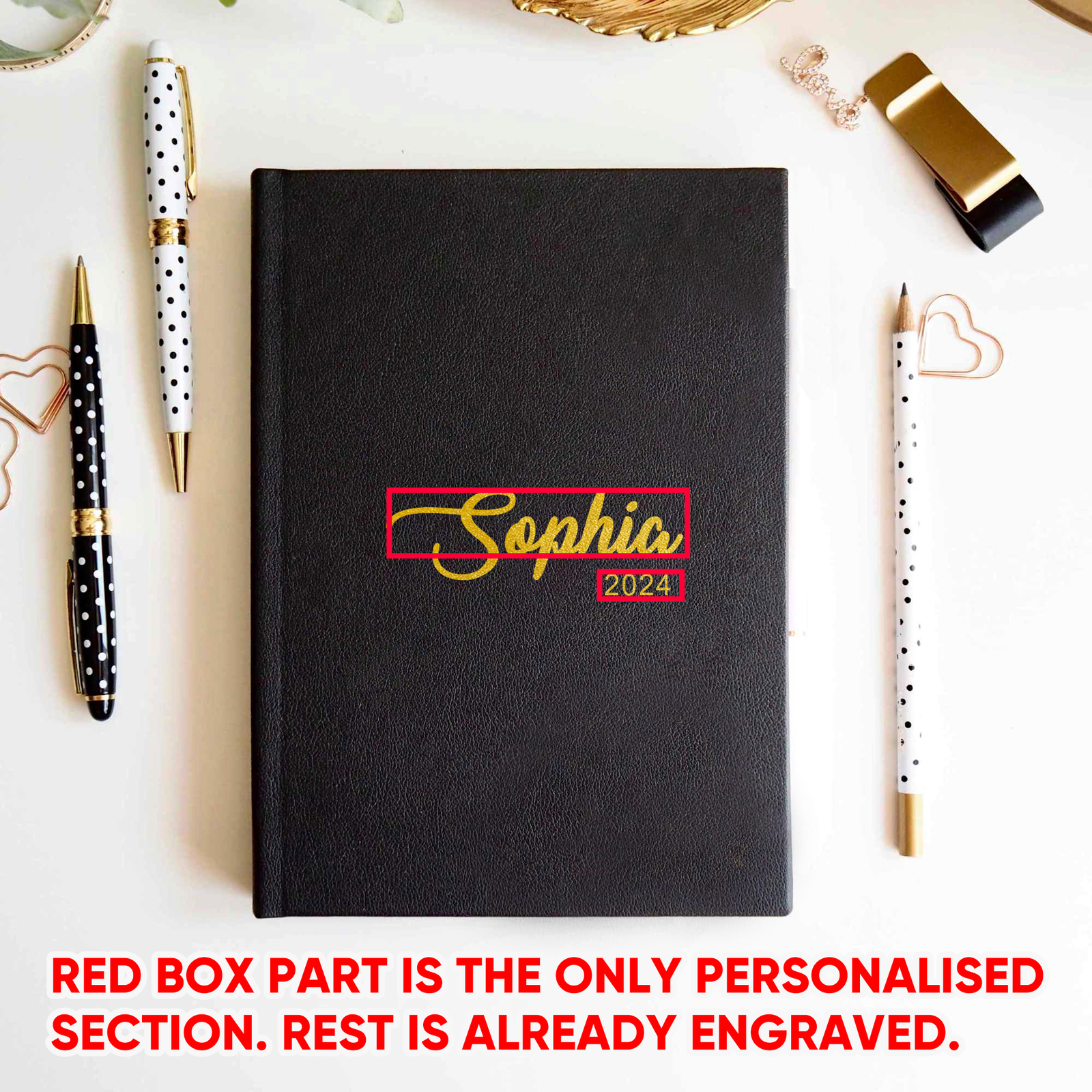 Personalised Academic Diary A5 Page A Day Student Teacher Office Daily ...