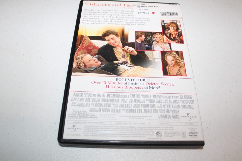 Prime (DVD 2005, Full Frame) Uma Thurman, Meryl Streep, Bryan Greenberg ...