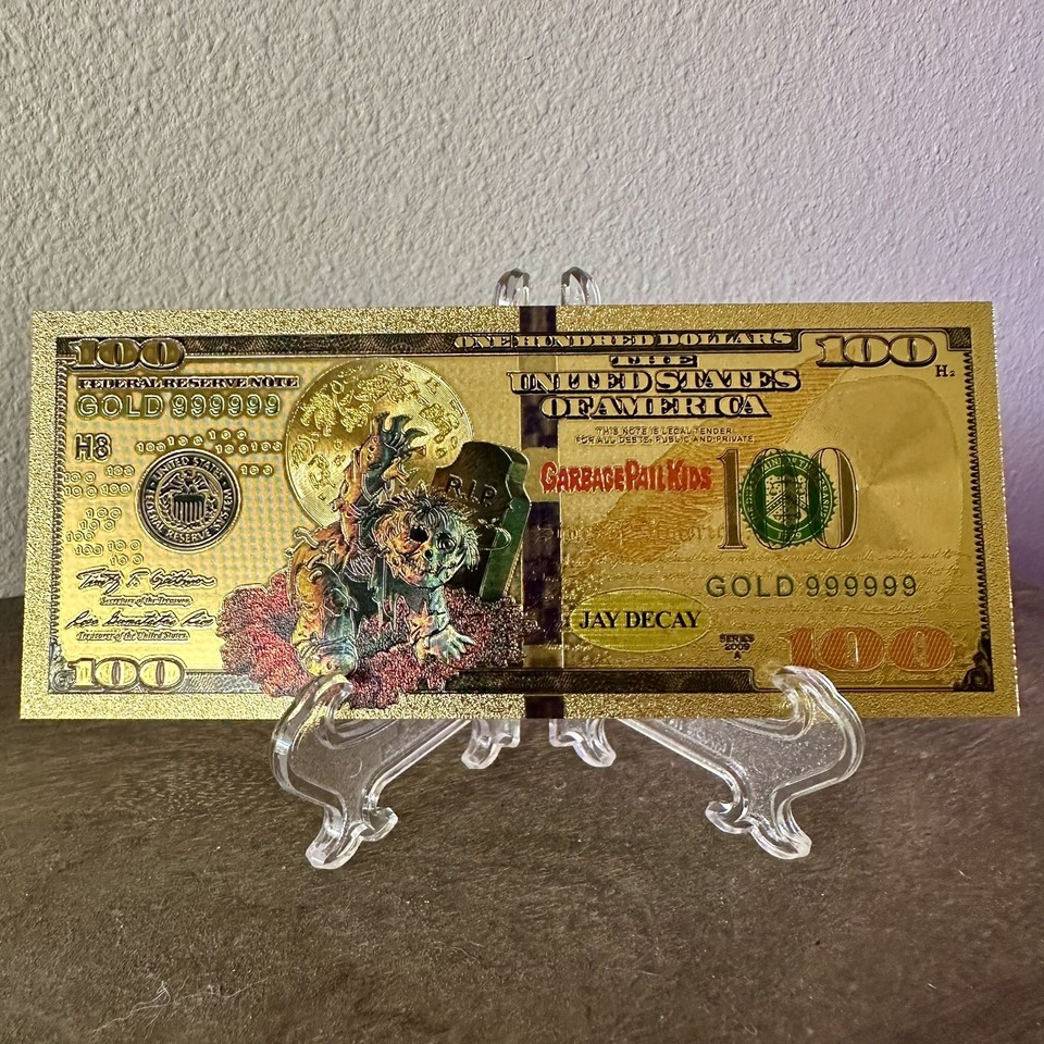 24k Gold Foil Plated Garbage Pail Kids Banknote Set Cartoon Collectible ...