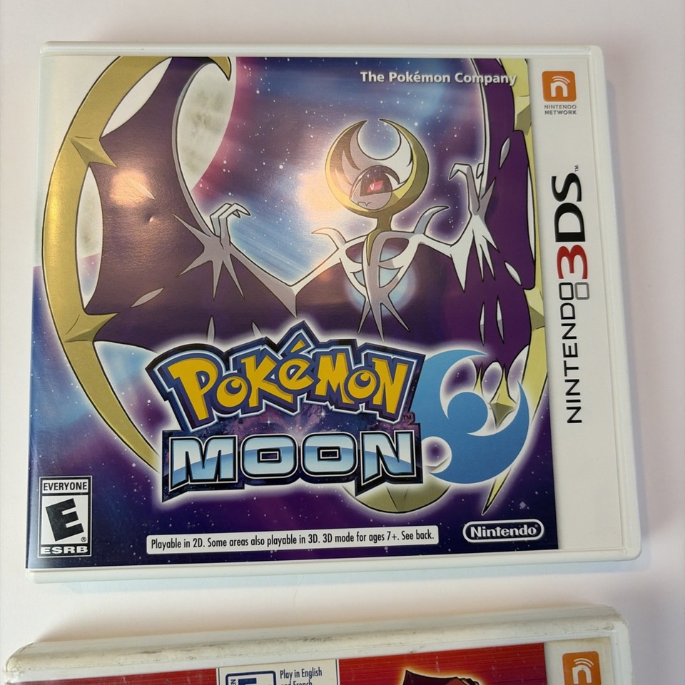 Pokemon Moon & Omega Ruby 3ds Bundle USA With Cases Complete Box CIB ...