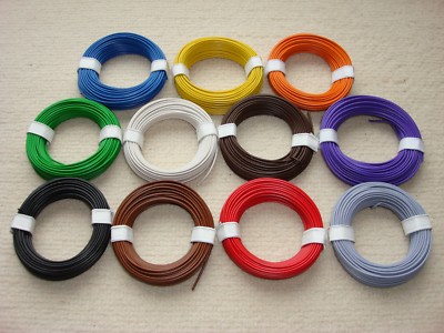 110m LIY Kabel Litze 0,14 mm² flexibel Kupferschaltlitze 11 Farben Set ...