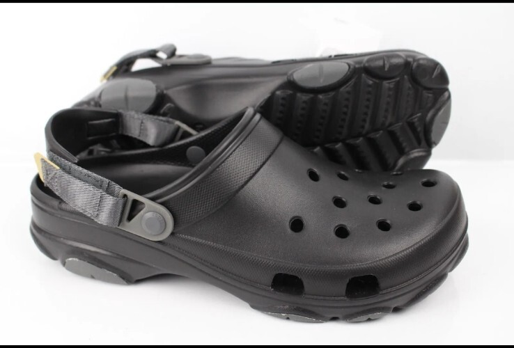 Crocs Men's All-Terrain Clog Slip On Size 12 All Black 206340 Rubber ...