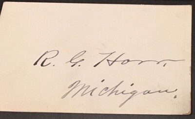 Roswell G Horr MI Congressman from 1879-1884 signed cut | eBay