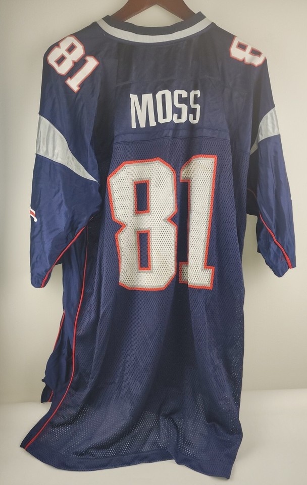 Randy Moss Vintage Reebok Patriots #81 Size 2XL NFL Jersey Very Good ...
