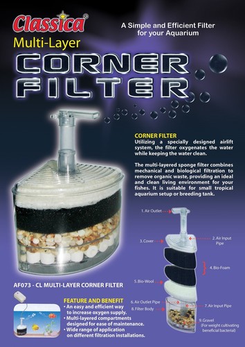 CLASSICA AQUARIUM MULTI-LAYER CORNER FILTER | eBay