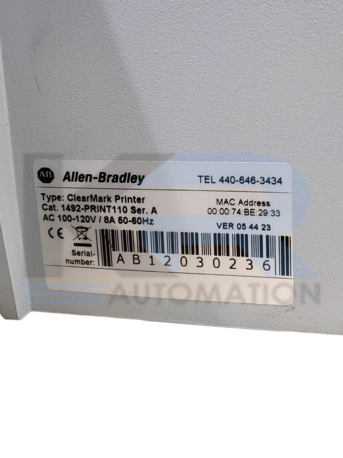 Allen Bradley 1492-PRINT110 /A Bulletin 1492 ClearMark Printer 100 ...