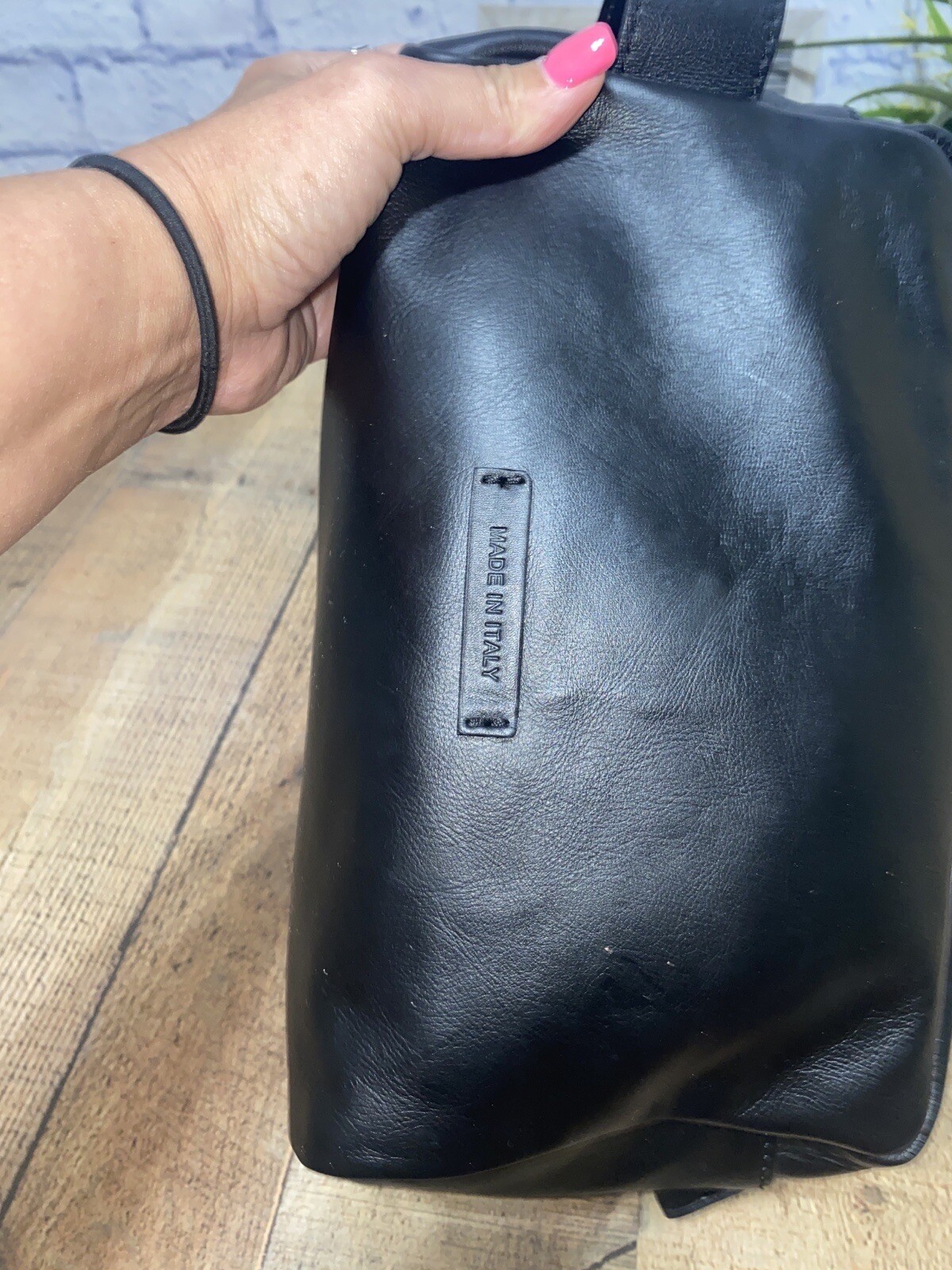 Massei Black Leather Zip Toiletry Bag Made In ITALY | eBay