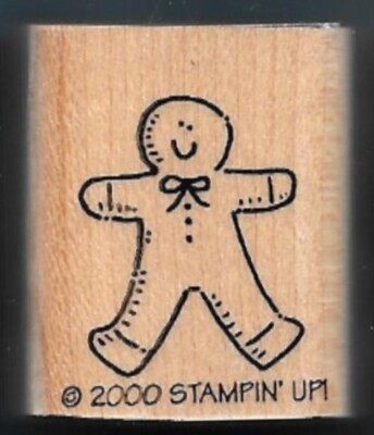 GINGERBREAD MAN COOKIE BOW LOVE Christmas Holiday Stampin' Up! wood ...